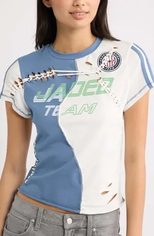 JADED LONDON Macrame Spliced Football Top