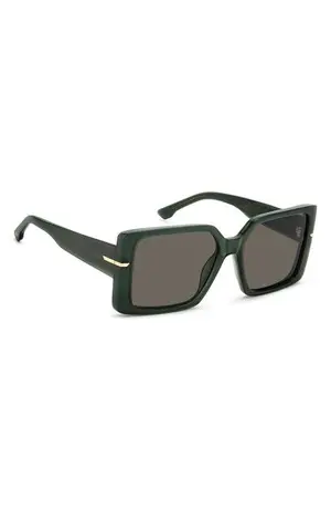 Victoria Beckham Vb 1023/s 57mm Square Sunglasses - Khaki/green