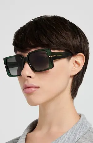Victoria Beckham Square Frame Sunglasses - Khaki/green