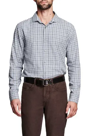 Billy Reid Hutcheson Plaid Cotton Twill Sport Shirt - Blue Multi