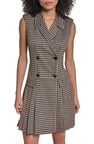 Karl Lagerfeld Paris Metallic Pleated Sleeveless Dress