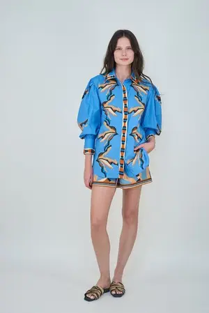 Las Surenas Shirt Bali Tiger - Blue