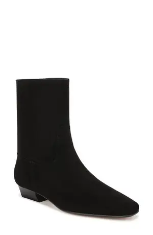 FAVORITE DAUGHTER Addison Croc Embossed Bootie - Black