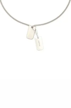 ALLSAINTS Dog Tag Pendant Necklace - Warm Silver