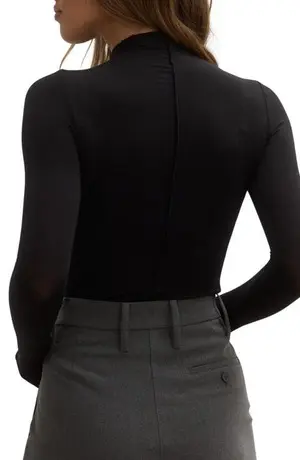BAYSE Anisa Mock Neck Long Sleeve Top - Shadow