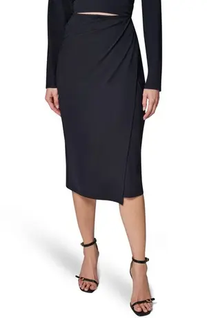 Donna Karan New York Front Slit Long Sleeve Dress