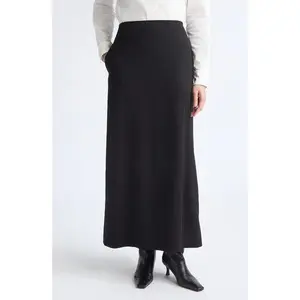 JIL SANDER Virgin Wool Maxi Skirt - Black