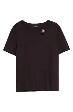 Max Mara Mitico Embellished Cotton & Modal T-shirt