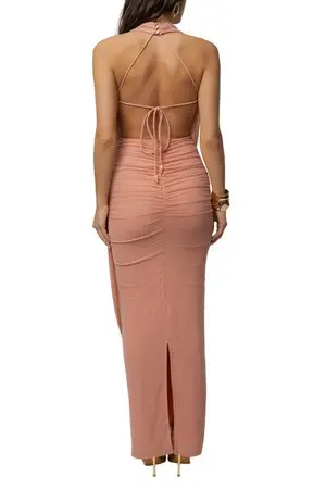 JLUXLABEL Alaina Plunge Maxi Dress - Peach