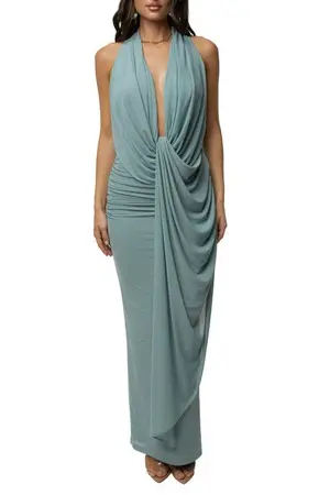 JLUXLABEL Alaina Plunge Maxi Dress - Teal