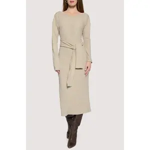 LOST + WANDER Sloane Long Sleeve Sweater Dress - Grey