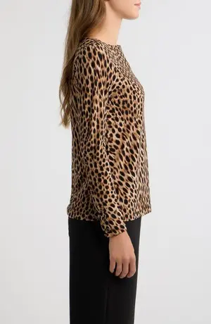Anne Klein Button Cuff Boat Neck Top