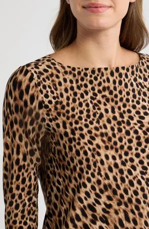 Anne Klein Button Cuff Boat Neck Top