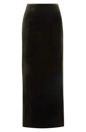 JIL SANDER Stretch Velveteen Pencil Skirt - Utility