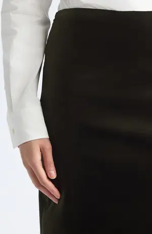 JIL SANDER Stretch Velveteen Pencil Skirt