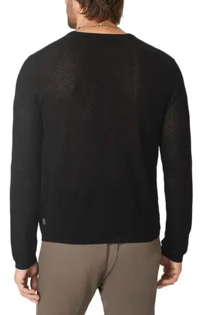 John Varvatos Quinn Long Sleeve Organic Cotton Mesh Henley