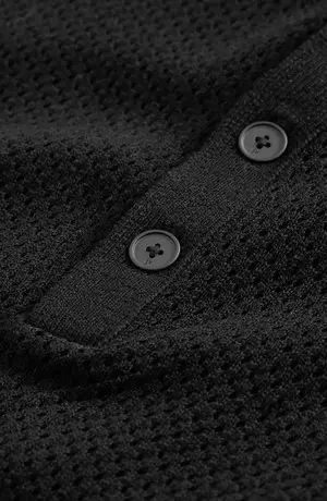 John Varvatos Quinn Long Sleeve Organic Cotton Mesh Henley