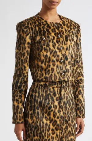 TOCCIN Aivana Faux Fur Cropped Jacket