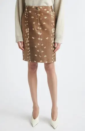 Loulou De Saison Mica Genuine Calf Hair Skirt - Deer
