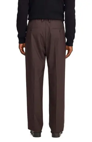 Nn07 Kay 10037 Pinstriped Pleated Trousers - Deep Truffle