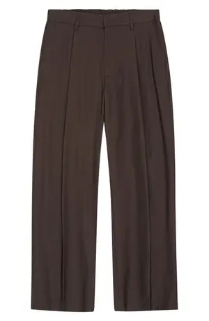 Nn07 Kay 10037 Pinstriped Pleated Trousers - Deep Truffle