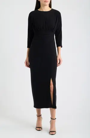 Vince Camuto Ity Tucked Dolman Sleeve Dress - Black