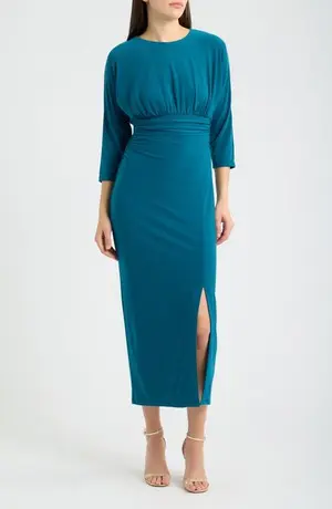 Vince Camuto Ity Tucked Dolman Sleeve Dress - Teal