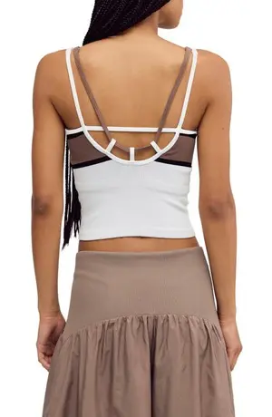 Free People All Clear Rib Tank - Ivory Combo