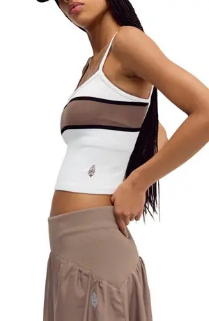 Free People All Clear Rib Tank - Ivory Combo