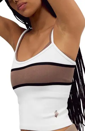 Free People All Clear Rib Tank - Ivory Combo