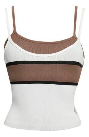 Free People All Clear Rib Tank - Ivory Combo