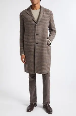 Boglioli Houndstooth Check Wool Coat