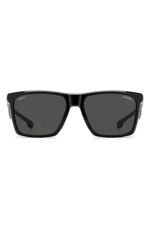 Carrera Eyewear Carduc 57mm Rectangular Sunglasses - Black/grey