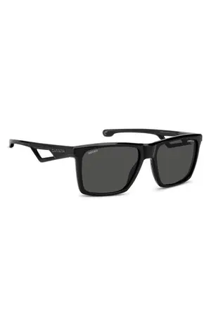 Carrera Eyewear Carduc 57mm Rectangular Sunglasses - Black/grey
