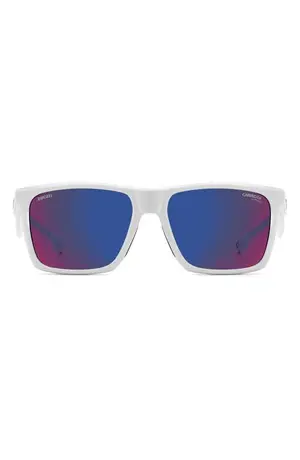Carrera Eyewear Carduc 57mm Rectangular Sunglasses - White/blue Ml