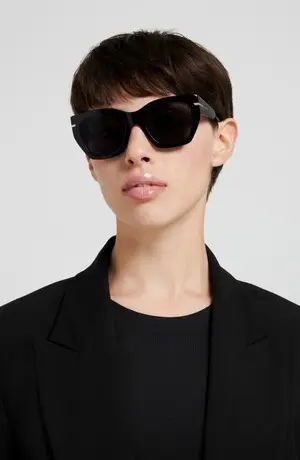 Victoria Beckham Vb 7017/s 52mm Rectangular Sunglasses - Black/grey
