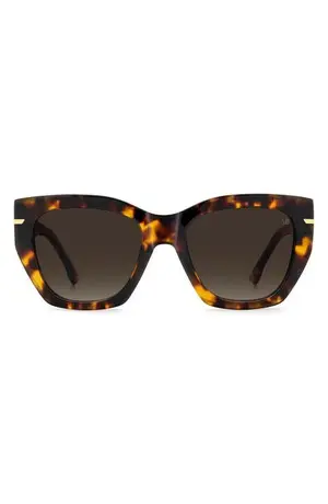 Victoria Beckham Vb 7017/s 52mm Rectangular Sunglasses - Havana/brown Sf