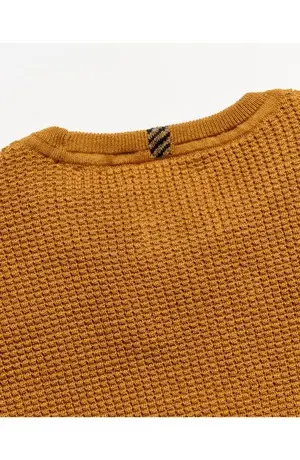 Billy Reid Martin Mini Waffle Crewneck Cotton & Cashmere Sweater - Light Scotch