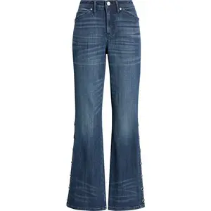CITY BLUES Side Grommet Bootcut Jeans - Medium Indigo