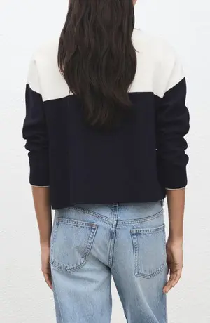 Mango Bicolour High Collar Sweater