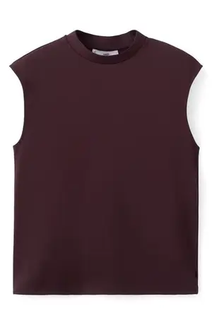 Mango Mock Neck Sleeveless Top - Wine