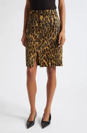 TOCCIN Noelle Faux Fur Pencil Skirt - Multi