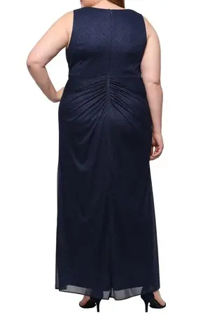 Alex Evenings Sleeveless Glitter Mesh Gown