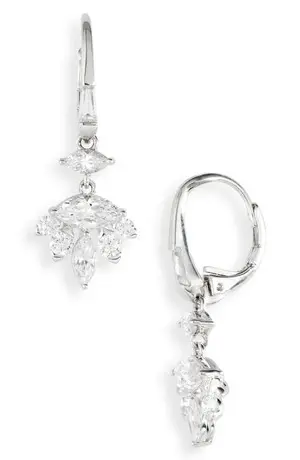 Nadri Tango Cubic Zirconia Drop Earrings - Rhodium