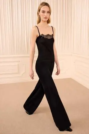 Ulla Johnson Elena Lace Cami In Merino Wool - Noir