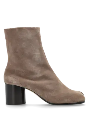 MAISON MARGIELA Maison Margiela Suede Tabi Toe Heeled Ankle Boots Beige