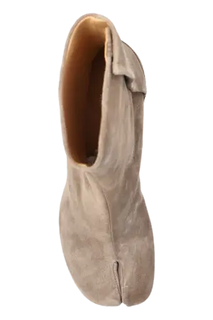 MAISON MARGIELA Suede Tabi Toe Heeled Ankle Boots - Beige