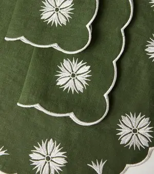 CABANA Olive Set Of 2 Linen And Cotton Napkins