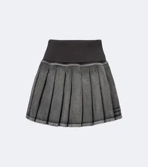Miu Miu Pleated Cotton-blend Miniskirt