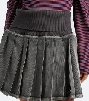 Miu Miu Pleated Cotton-blend Miniskirt